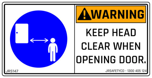 Keep Head Clear When Opening Door Sticker | CCS