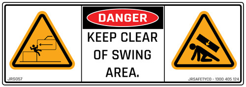 Keep Clear of Swing Area Sticker | CCS