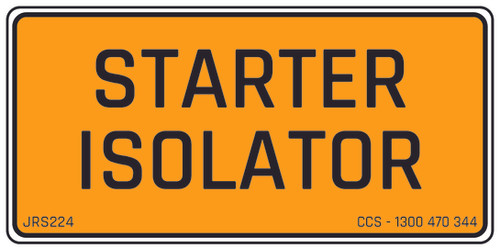 Starter Isolator Sticker | CCS