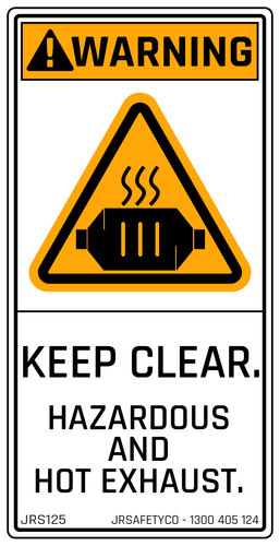 Keep Clear Hazardous & Hot Exhaust Sticker | CCS