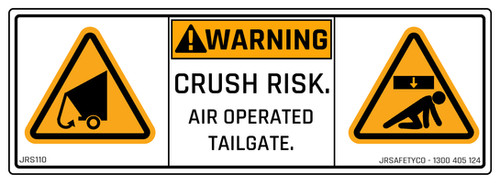 Crush Risk - Air Operated Tailgate Sticker | CCS