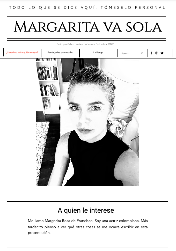 Opiniones libres | Margarita va sola