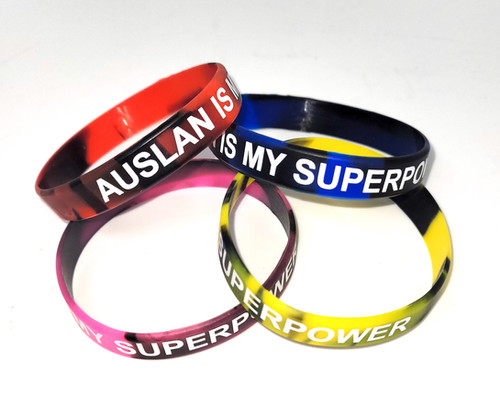 Auslan is my Superpower wrist bands | Rainbow Hands