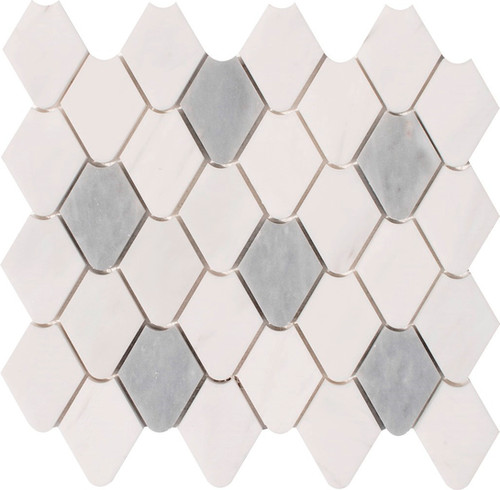 Rain Drop Dolomit & Tahoe Honed Marble Waterjet Mosaic Tile | UBAID ...