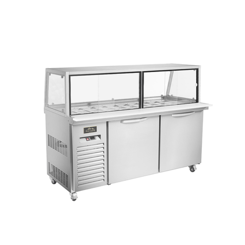 Sub-equip, CSSU-S60MG, 60"Prep Table Refrigerator with Sneeze Glass ...