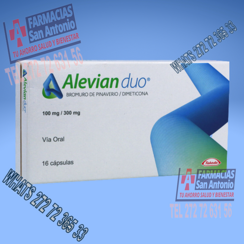 Bromuro de pinaverio Dimeticona 100/300 mg Alevian Duo 16 Caps ...