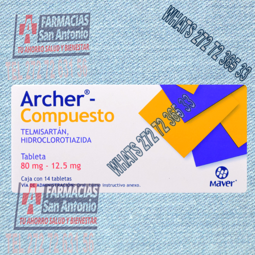 Archer compuesto Telmisartan Hidroclorotiazida 80/12.5mg 14 tabletas ...