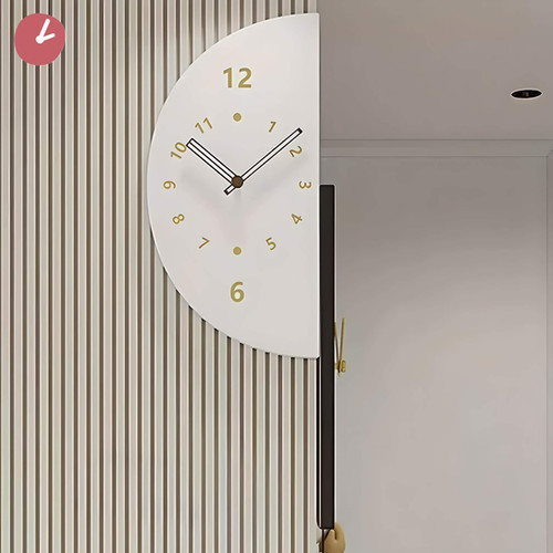 שעון קיר פינתי 'טמפו ביפרונטה' עשוי אלומיניום בסגנון הנורדי | Click Clack Clocks'