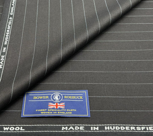 Brown & Blue Striped Pure Wool By Bower Roebuck | Kabbani Textiles