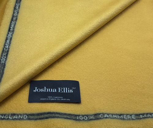 Yellow Ripple Effect 100% Cashmere Textile Fabric Made In England 3.0 ...