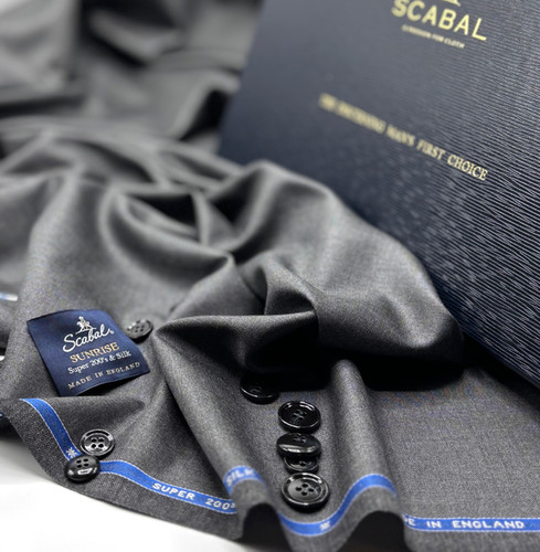 Plain Grey Super 200s & Silk SUNRISE By Scabal | Kabbani Textiles