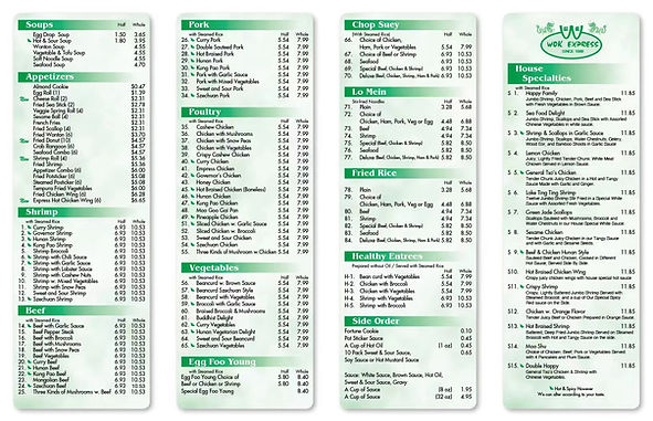 Menu | Wok Express | Maryland Heights