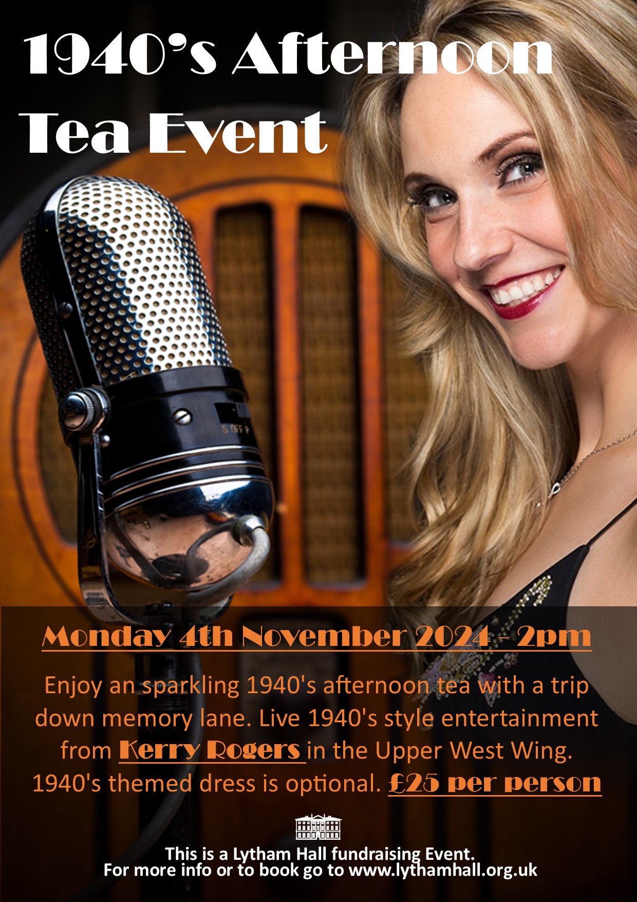 1940's Afternoon Tea with entertainment from Kerry Rodgers.