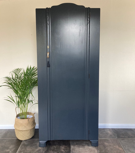 Painted Vintage 1960's Lebus Armoire/Wardrobe in Farrow and Ball Off ...