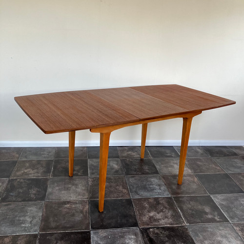 Mid Century Danish Style Teak and Beech Extending Dining Table ...