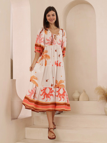 IRIS MAXI / PALM DRESS / 2011214-16 | Lilly & Ty