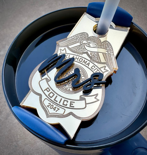 Custom Police Badge Tumbler Topper | Gladiator Designs