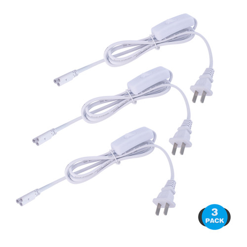 6 Pack T5 T8 Led Wire Connector Power Cord 5ft Led Tube Power
