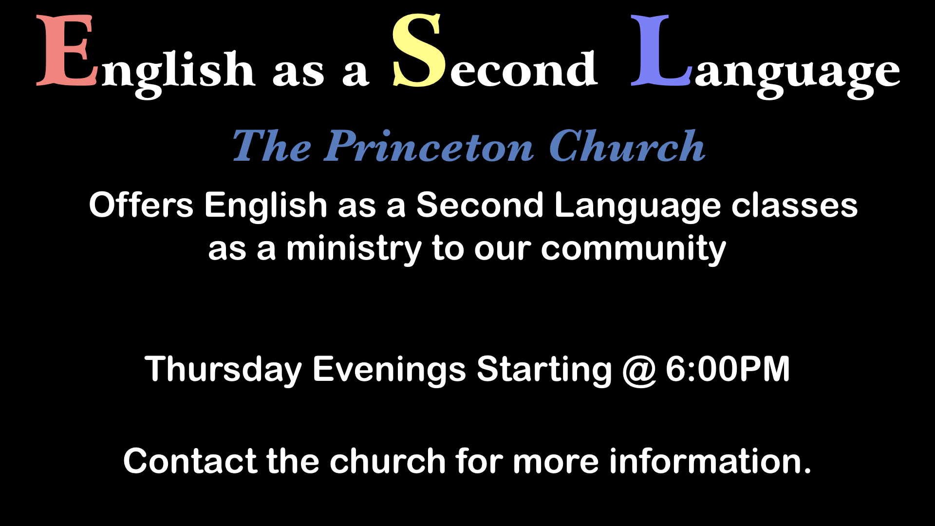 The Princeton Church | Bible Believing | Children & Youth Activities