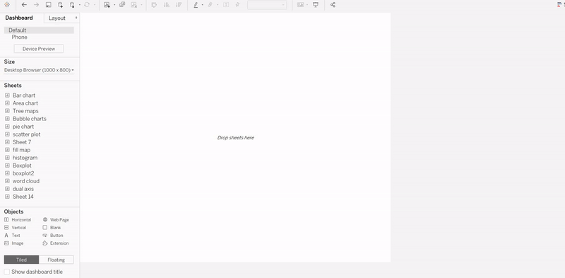 Creating a dashboard in Tableau