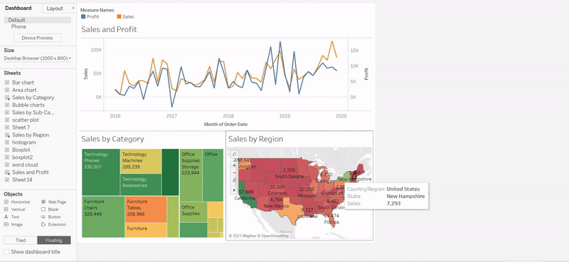 Creating a dashboard in Tableau