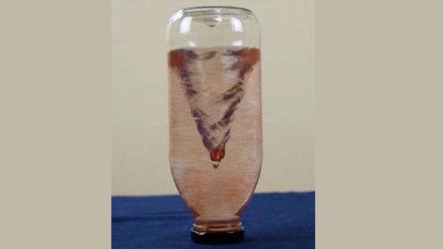 Create a tornado inside a bottle