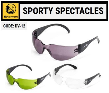 Dromex Sporty Spectacles CODE: DV-12 (Green, Grey, Clear) | Safety Corp