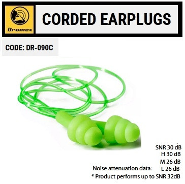 Green Corded Re-usable Earplugs DR-090C | Safety Corp
