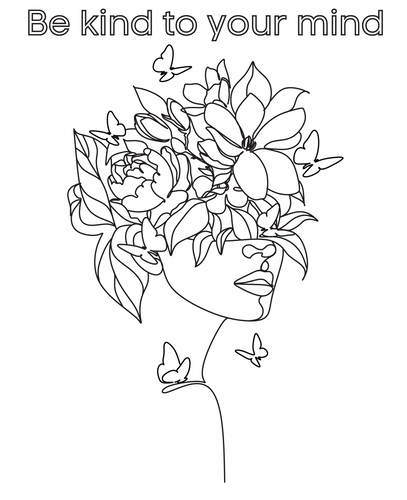 Be Kind to Your Mind -Expressive Coloring Art | RallyUp Magazine