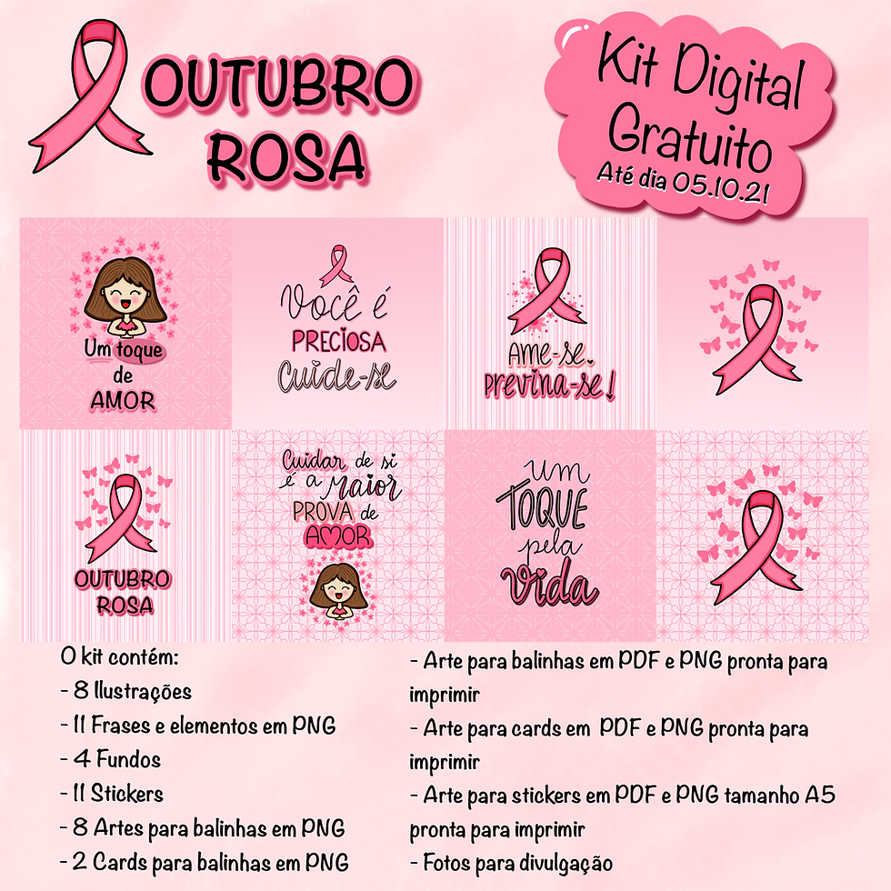 Kit Digital Outubro Rosa | Mundo Criativo da Lú