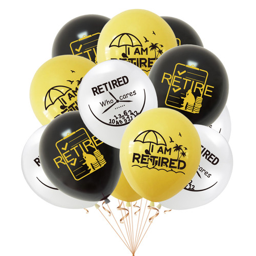 12pcs Happy Retirement Balloon Decoration Retired Theme Party Balloon ...