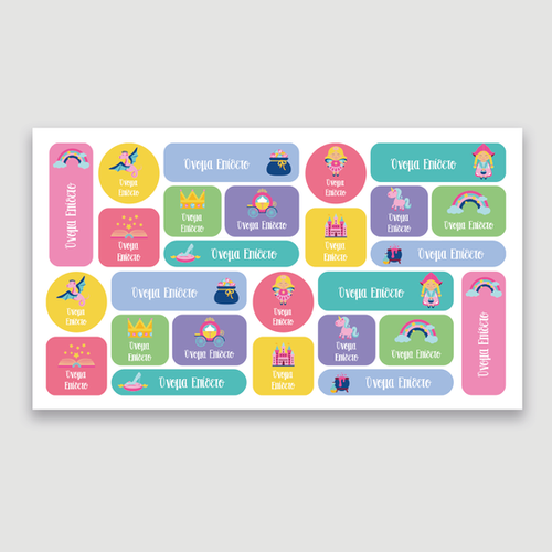 Princess Name tags Stickers 156pcs | Intensify