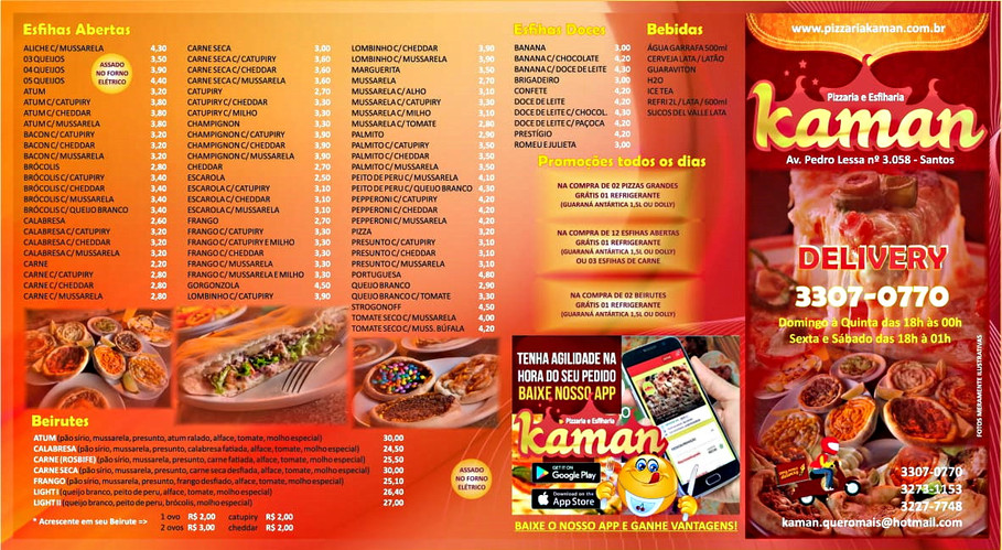 CARDÁPIO | kaman