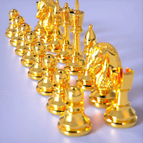 24k Gold Chess Set/ Individual Pieces | Aurum & Crystallini