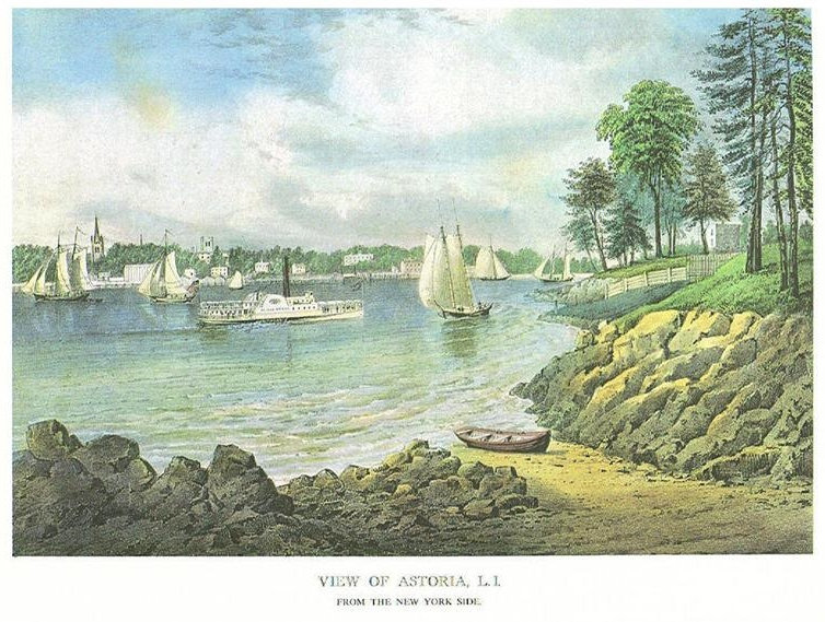 "VIEW OF ASTORIA LONG ISLAND" Artwork by Currier & Ives, A.K. Baragwanath