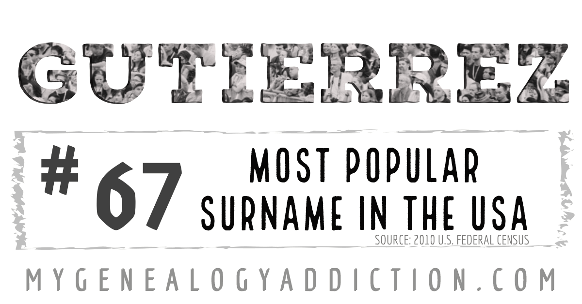 Gutierrez family history, statistics, genealogy resources and more