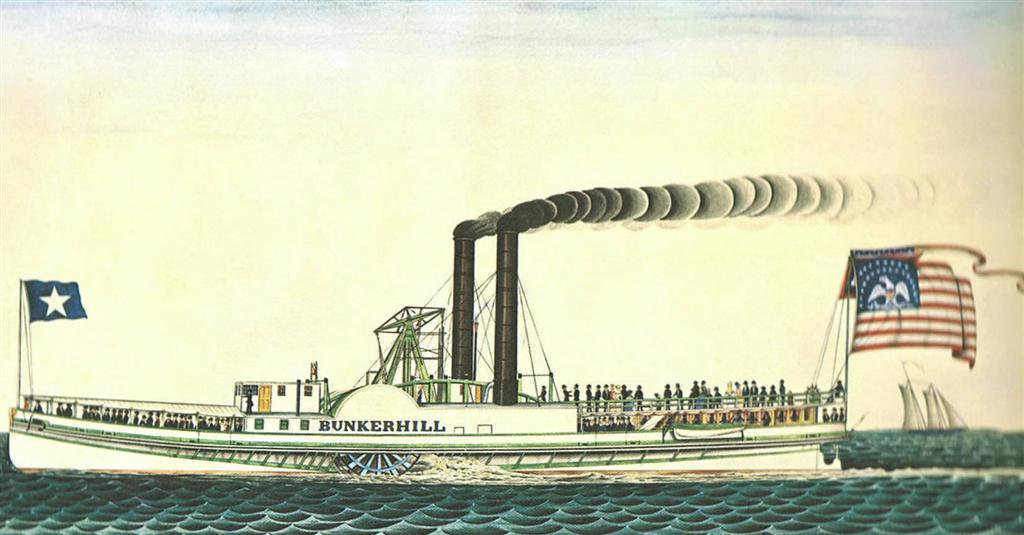 "STEAMBOAT BUNKER HILL" Artwork by Unknown Artist