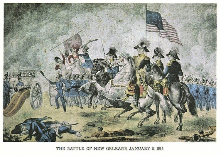 "BATTLE OF NEW ORLEANS - WAR OF 1812" Artwork by Currier & Ives