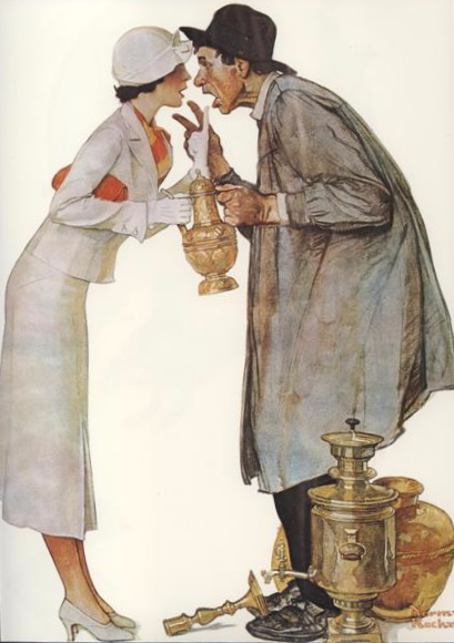 "BARGAINING" Artwork by Norman Rockwell