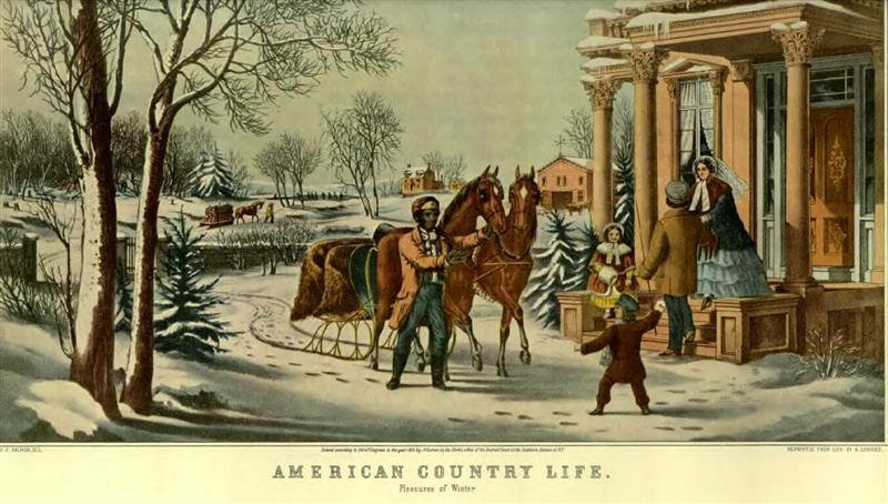"AMERICAN COUNTRY LIFE - PLEASURES OF WINTER" Artwork by Currier & Ives