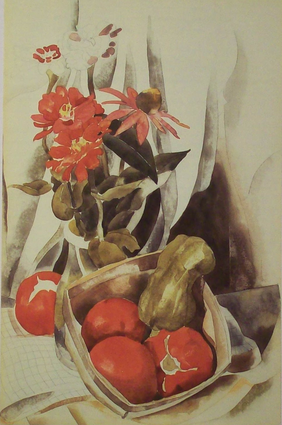 "TOMATOES, PEPPERS AND ZINNIAS" Artwork by Charles Demuth (1883-1935)