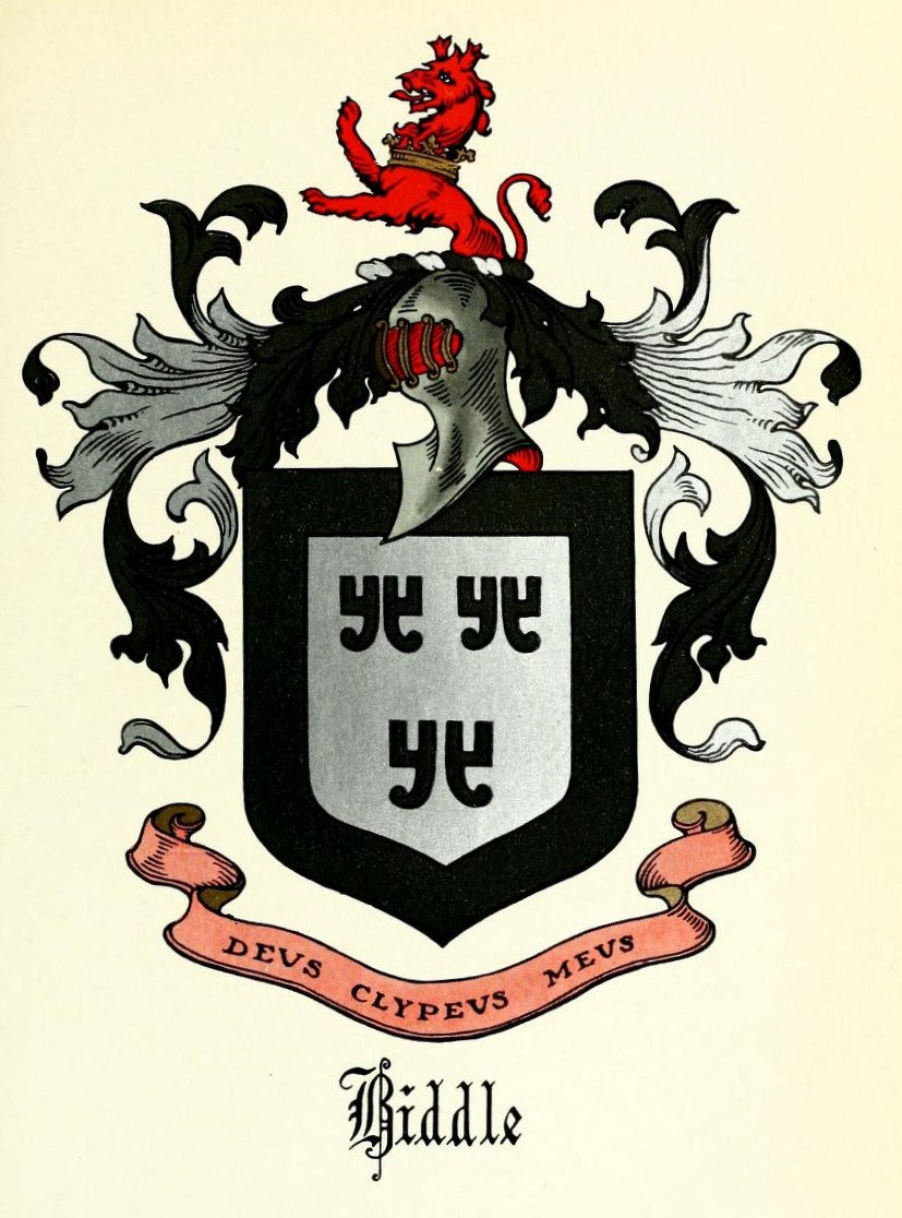 Biddle Coat of Arms and other free genealogy resources