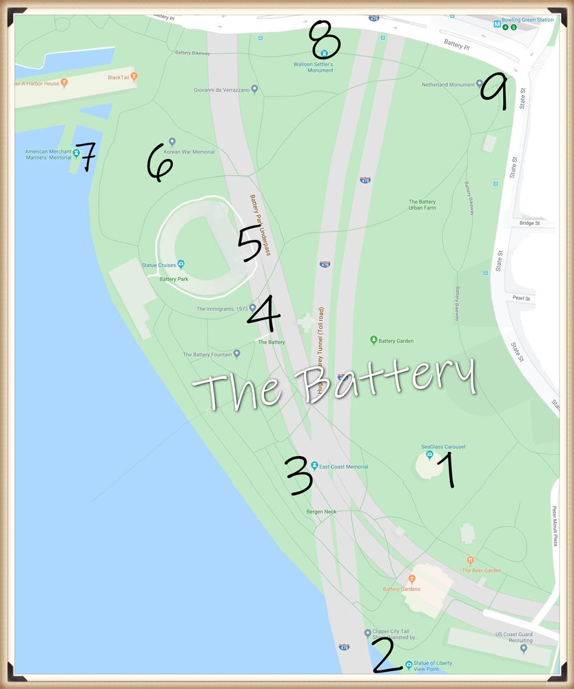 The Battery, aka historic Battery Park, New York City