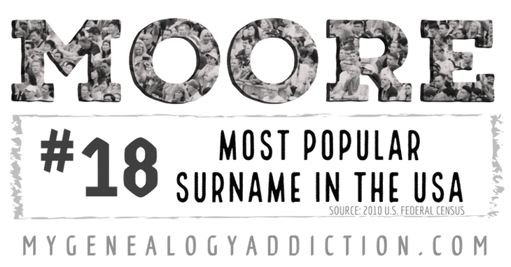 Moore family history, statistics, genealogy resources and more