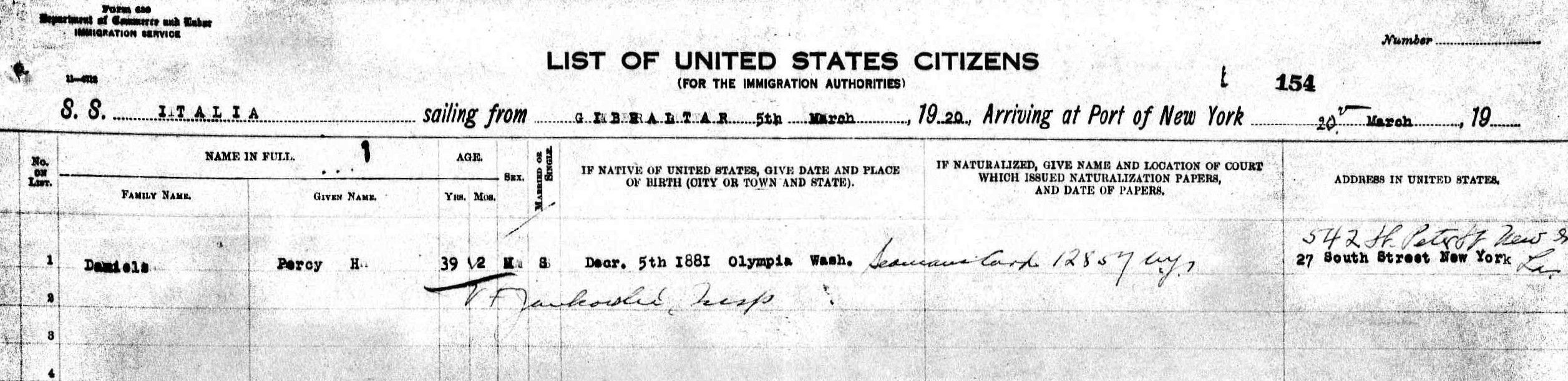 The travels of Percy Daniels