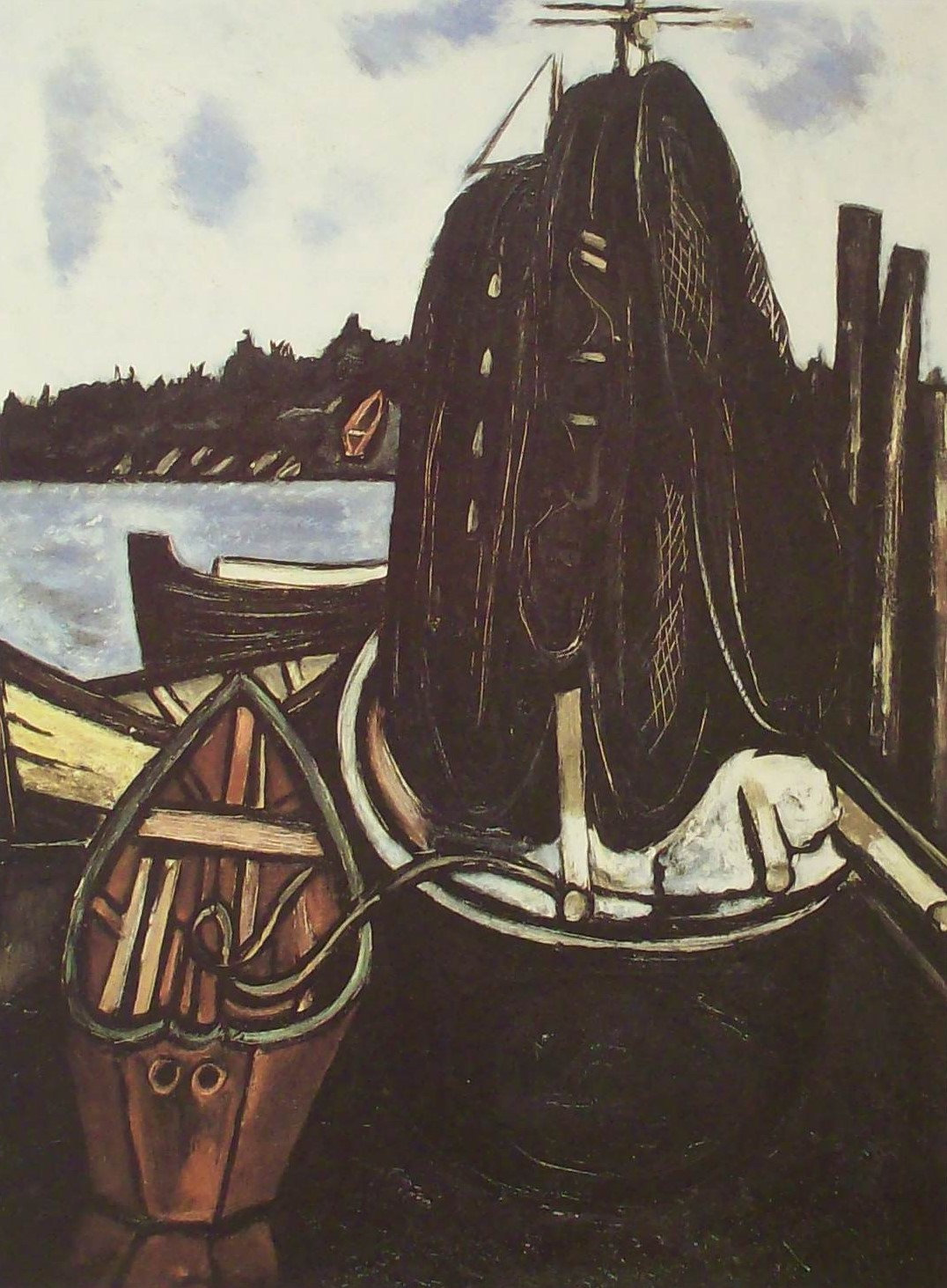 "FISHING BOATS" Artwork by Marsden Hartley (1877-1943)