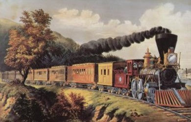 "AMERICAN EXPRESS TRAIN" Artwork by Currier & Ives, F. F. Palmer