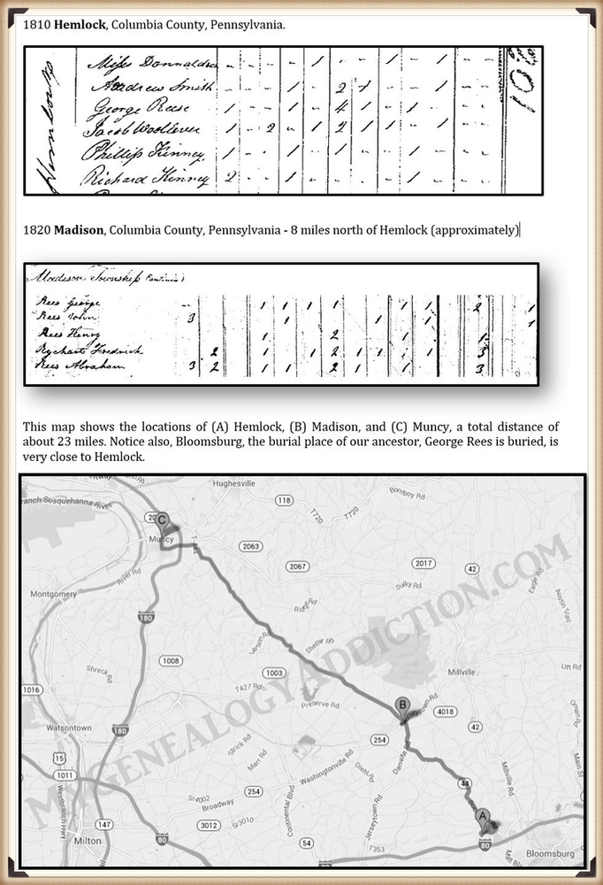 George Rees on the census in 1810 and 1820
