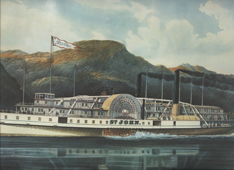 "HUDSON RIVER STEAMBOAT" Artwork by Currier & Ives