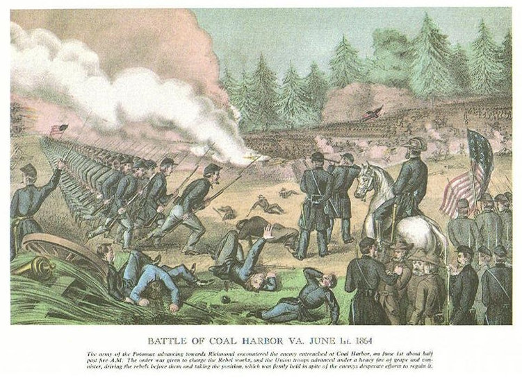"BATTLE OF COAL HARBOR" Artwork by Currier & Ives